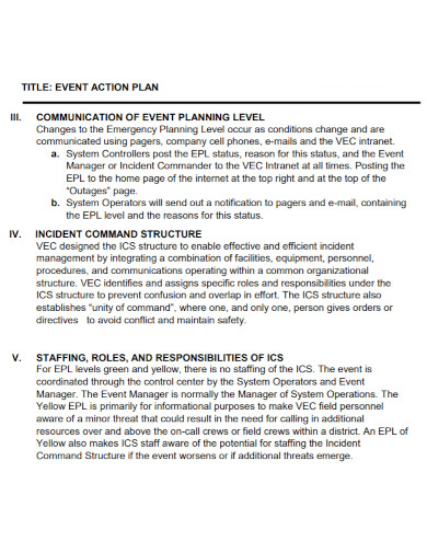 Event Action Plan - 10+ Examples, Format, Pdf | Examples