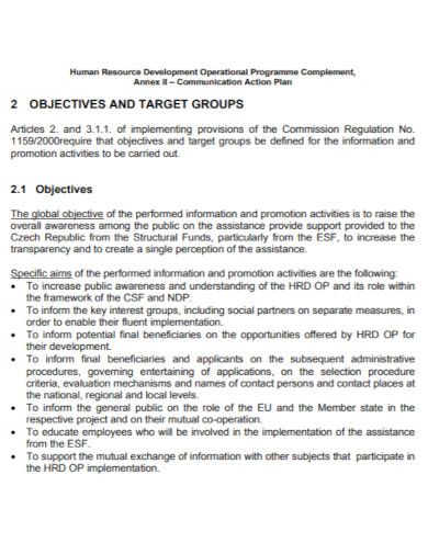 10+ Communication Action Plan Examples [ Marketing, Dissemination ...