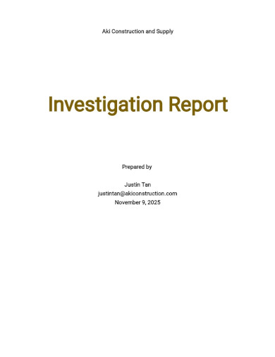 Incident Investigative Report - 10+ Examples, Format, Pdf | Examples