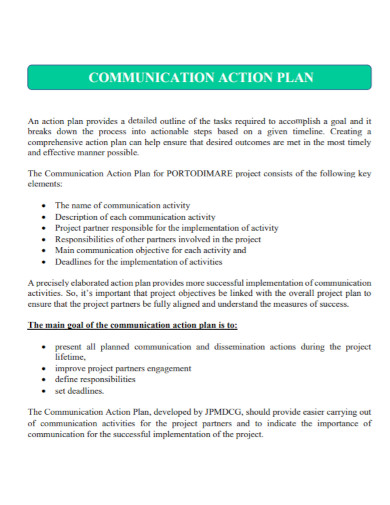 10+ Communication Action Plan Examples [ Marketing, Dissemination ...