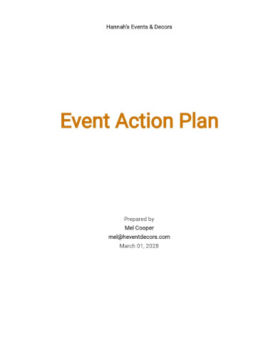 Event Action Plan - 10+ Examples, Format, Pdf | Examples