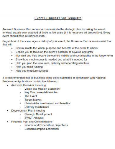 Event Planning Business Plan - 6+ Examples, Word, Google Docs, How to ...