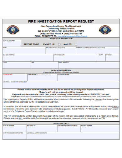 Fire Investigation Report - 10+ Examples, Format, Pdf | Examples