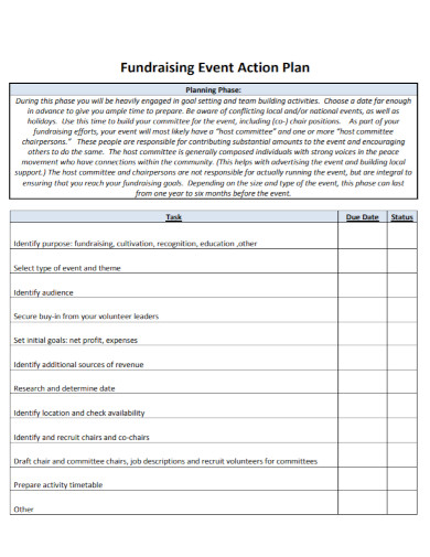 Event Action Plan - 10+ Examples, Format, Pdf | Examples