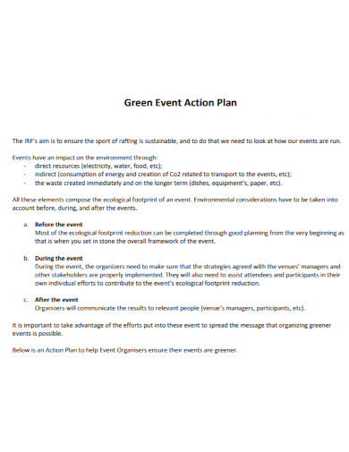 Event Action Plan - 10+ Examples, Format, Pdf | Examples
