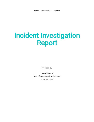 Incident Investigative Report - 10+ Examples, Format, Pdf | Examples