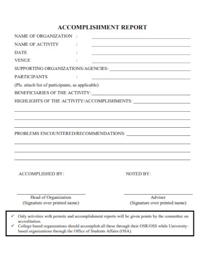 Accomplishment Report - 15+ Examples, Format, Pdf | Examples