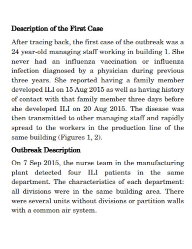 Outbreak Investigation Report - 5+ Examples, Format, Pdf | Examples