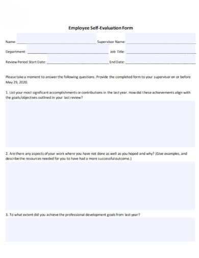 Self Evaluation for Work - 29+ Examples, Format, PDF