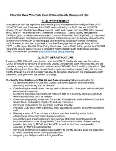 Clinical Quality Management Plan - 10+ Examples, Format, Pdf | Examples