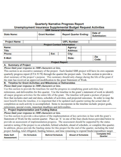 Quarterly Narrative Report - 10+ Examples, Format, Pdf | Examples