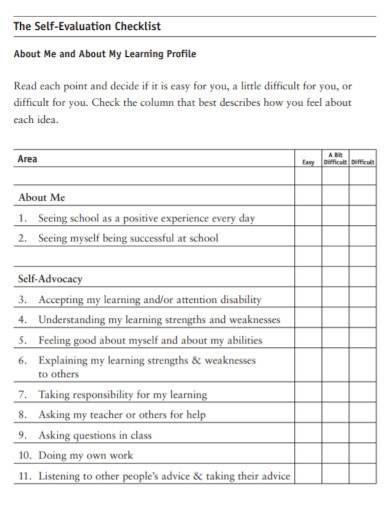 10 Self Evaluation Checklist Examples Teacher Handwriting Agency 