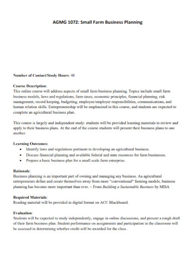 Small Farm Business Plan - 5+ Examples, Format, Pdf | Examples
