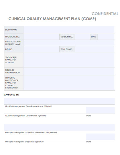 Clinical Quality Management Plan - 10+ Examples, Format, Pdf | Examples