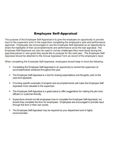 Employee Self Appraisal - 10+ Examples, Format, Pdf | Examples