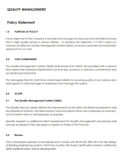 FREE 10 Quality Policy Samples In MS Word Google Docs Pages PDF