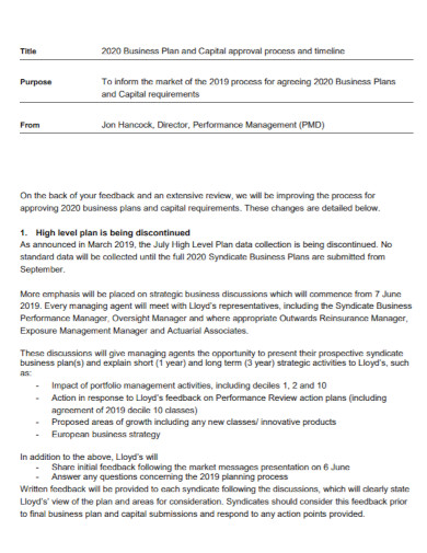 Timeline Business Plan - 7+ Examples, Format, Pdf | Examples