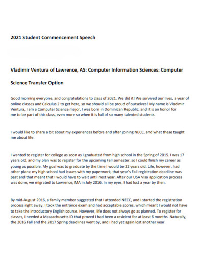 Student Commencement Speech - 5+ Examples, Format, Sample | Examples