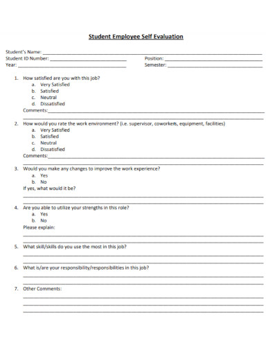 Self Evaluation for Work - 29+ Examples, Format, PDF