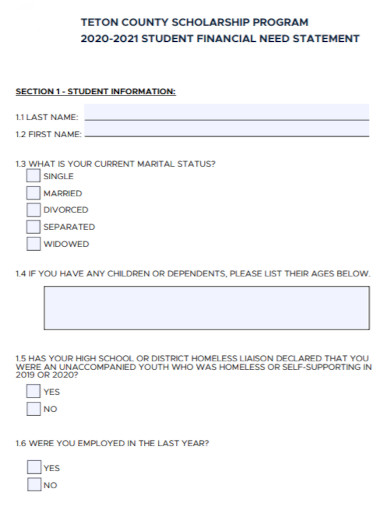 Financial Need Statement - 10+ Examples, Format, Pdf | Examples