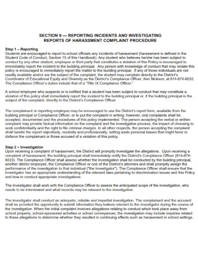 Harassment Investigation Report - 6+ Examples, Format, Pdf | Examples