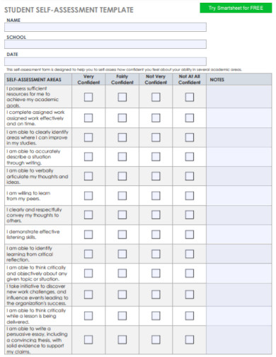 Student Self Assessment 10 Examples Format Pdf Examples