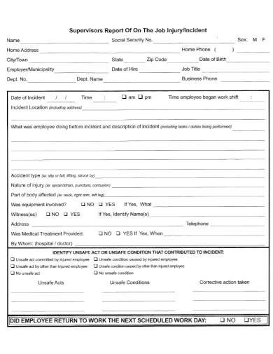 Job Incident Report - 4+ Examples, Format, Pdf | Examples