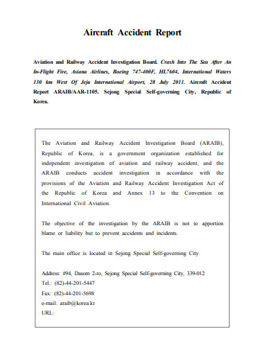 Fire Accident Report - 10+ Examples, Format, Pdf | Examples