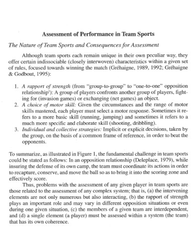 Team Performance Assessment - 9+ Examples, Format, Sample | Examples