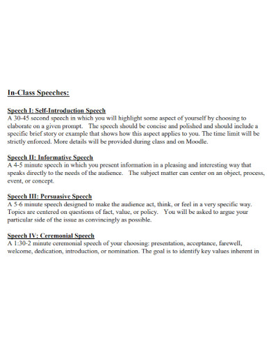 Self Introduction Speech 10 Examples Format Sample Examples