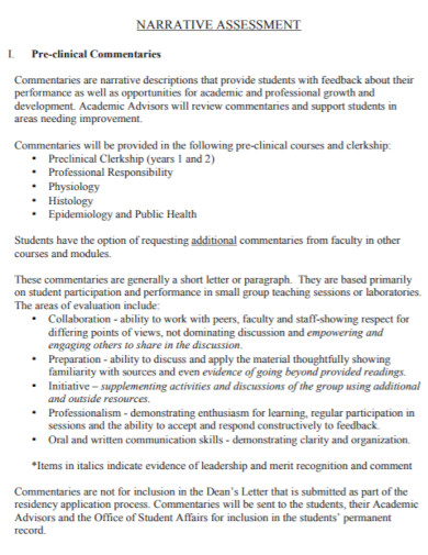 Narrative Assessment - 10+ Examples, Format, Pdf | Examples