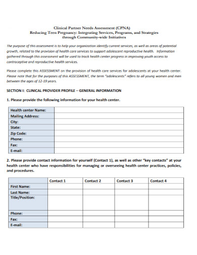 Clinical Needs Assessment - 3+ Examples, Format, Pdf | Examples