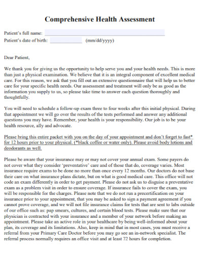 10+ Comprehensive Health Assessment Examples [ Student, Adult, Physical ] | Examples