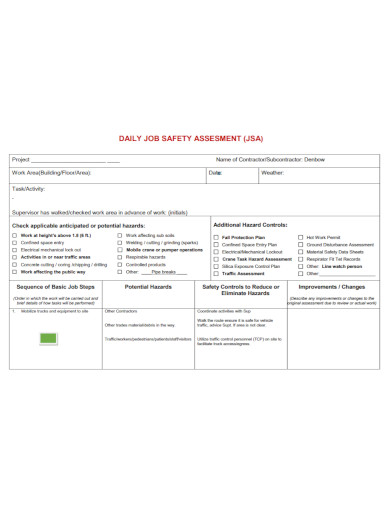 Job Safety Assessment - 6+ Examples, Format, Pdf | Examples