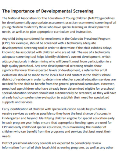 Developmental Assessment - 10+ Examples, Format, Pdf | Examples