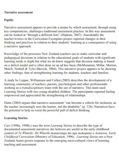 Narrative Assessment - 10+ Examples, Format, Pdf | Examples