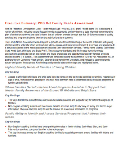 Family Needs Assessment - 10+ Examples, Format, Pdf | Examples