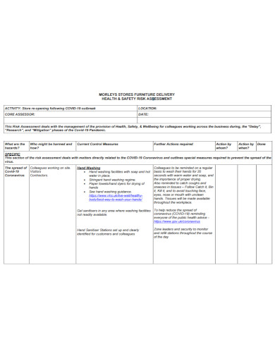 Delivery Risk Assessment - 5+ Examples, Format, Pdf | Examples