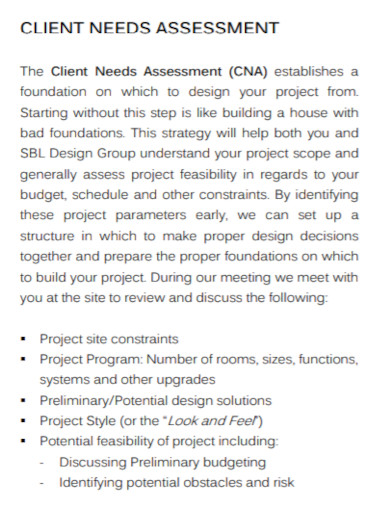 Client Needs Assessment - 10+ Examples, Format, Pdf | Examples