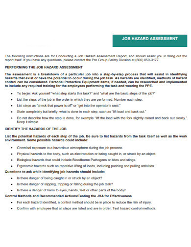 Job Hazard Assessment - 10+ Examples, Format, Pdf | Examples