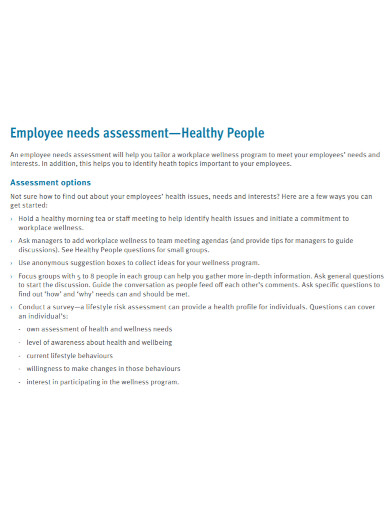 Employee Needs Assessment - 10+ Examples, Format, Pdf