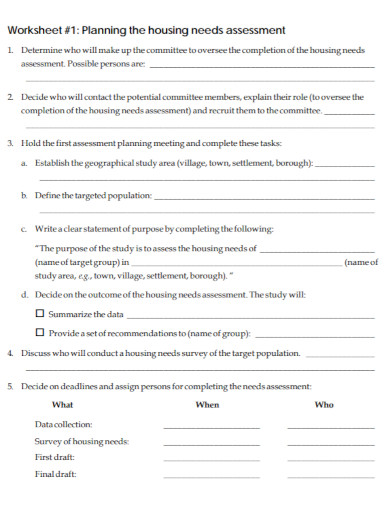 Housing Needs Assessment - 10+ Examples, Format, Pdf | Examples