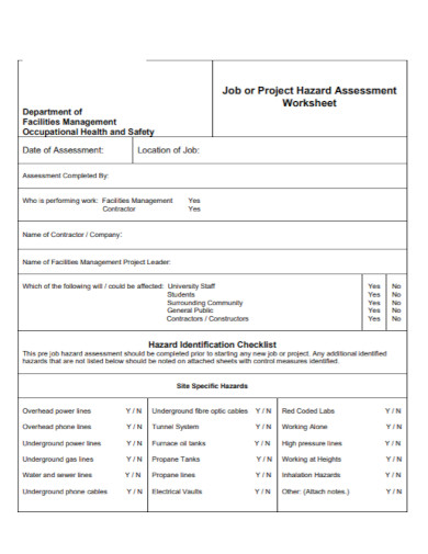 Job Hazard Assessment - 10+ Examples, Format, Pdf | Examples