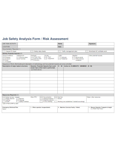 Job Safety Assessment - 6+ Examples, Format, Pdf | Examples