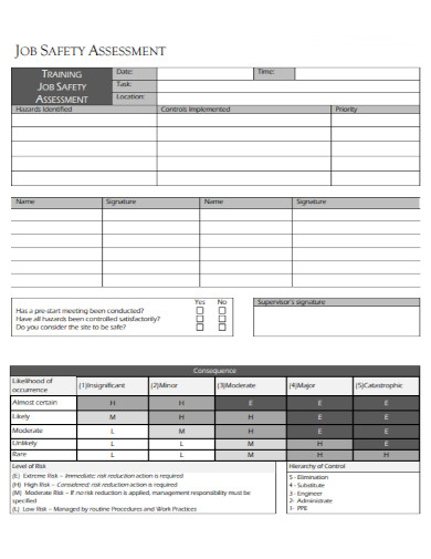 Job Safety Assessment - 6+ Examples, Format, Pdf | Examples