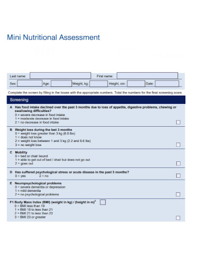 Nutritional Assessment - 10+ Examples, Format, Pdf | Examples