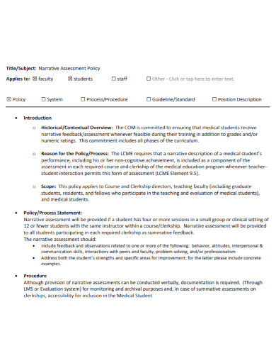 Narrative Assessment - 10+ Examples, Format, Pdf | Examples