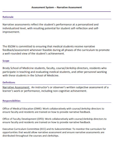Narrative Assessment - 10+ Examples, Format, Pdf | Examples
