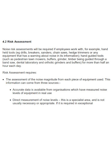 Noise Risk Assessment - 10+ Examples, Format, Pdf | Examples