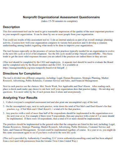 Organizational Assessment - 10+ Examples, Format, Pdf | Examples
